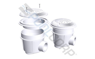 POOL360 | 2" White Sump with Adjustable Collar and Grate 2 per Pack