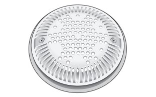 POOL360 | 8" White Round Suction Frame and Grate Only for Concrete ...