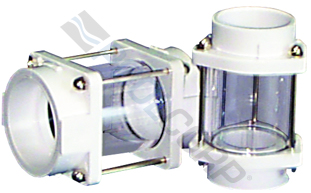 POOL360 | 2" Socket ABS Skimmer Inline Sight Glass