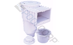 POOL360 | 2" FPT White Auto-Skim Skimmer with Round Lid