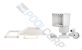 POOL360 | 1 1/2" White DynaSkim Wide Mouth Skimmer with Accessory Kit