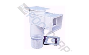 POOL360 | 2" FPT White Auto-Skim Inground Pool Skimmer with Square Lid