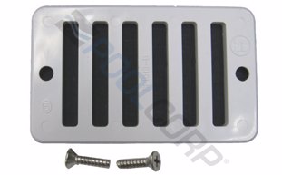 POOL360 | Rectangular Gutter Drain Grate with Screws White