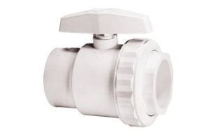 POOL360 | 1 1/5" SKT 2-Way Trimline Ball Valve PVC