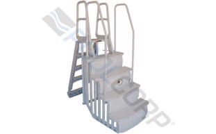 POOL360 | Taupe Easy Entry Ladder System for Above Ground Pools