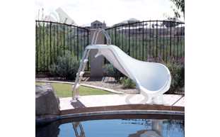 POOL360 | White Zoomerang Right Turn Complete Slide