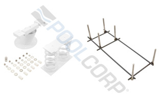 POOL360 | 6' White Baja Steel Diving Base and Coil Spring