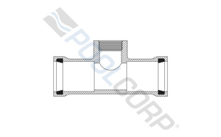 POOL360 | 2" x 1.5" PVC ACME Service Tee for IPS Pressure Pipe