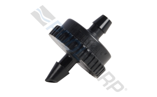 POOL360 | Black Point-Source Drip Emitter Self-Piercing 1/4" Barb 1.0 GPH 100 per Bag