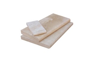 POOL360 | 5cm x 12" x 24" Cordoba Cream Bullnose Travertine Tumbled Coping