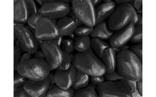 POOL360 | 5-8cm Large Polished Pebbles Black 40 lbs