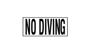 POOL360 | 6" x 12" White Tile with Black 5" Smooth "NO DIVING" Safety ...