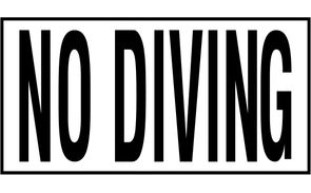 POOL360 | 6" x 12" NO DIVING TMG Skid Resistant Tile Deck Safety Marker