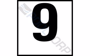 POOL360 | 6" x 6" 9 Number Only NO Series Smooth Ceramic Depth Marker