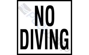 POOL360 | 6" x 6" NO DIVING MG Smooth Ceramic Tile Waterline Depth Marker