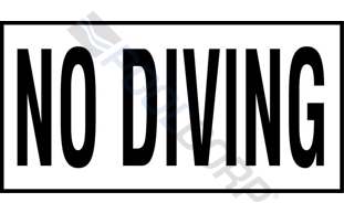 POOL360 | 6" x 12" NO DIVING TMG Skid-Resistant Ceramic Tile Deck Depth ...