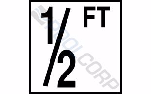 POOL360 | 6" x 6" White Tile with Black 5" Smooth "1/2FT" Depth Marker