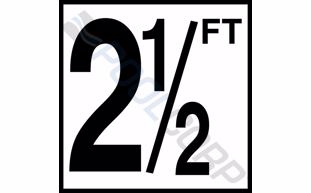 POOL360 | 6" x 6" White Tile with Black 5" Smooth "2-1/2FT" Depth Marker