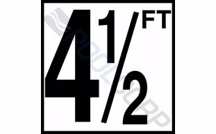 POOL360 | 6" x 6" White Tile with Black 5" Smooth "4-1/2FT" Depth Marker
