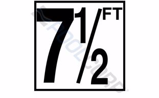 POOL360 | 6" x 6" White Tile with Black 5" Smooth "7-1/2FT" Depth Marker