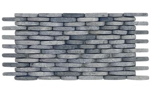 POOL360 | 5-7/8" x 11-5/8" Mosaic Border Natural Stone Tile Smoky Stacked