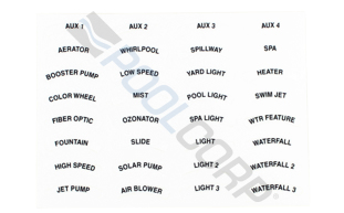 POOL360 | 4-Function Spa Side Remote Label Set