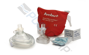 POOL360 | Ambu Adult Child Combo CPR Masks with O2 Inlet Case Pouch Kit
