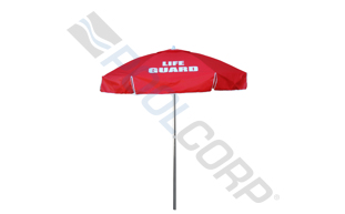 POOL360 | 6' Umbrella With LIFE GUARD Logo Red