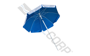 POOL360 | 5.5' Wind Warrior Umbrella Silver and Pacific Blue