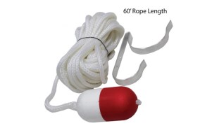 POOL360 | 60' Throw Rope with Float and Ring Buoy Holder