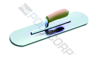 POOL360 | 16" x 3" Chrome No Burn Pool Trowel with Camel Back Wooden Handle