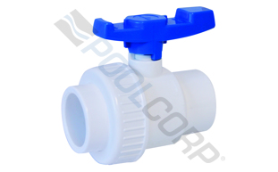 POOL360 | 1" White SUBall Valve PVC/EPDM Slip x Slip