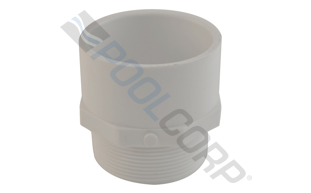 POOL360 | 2" White MPT x Slip SCH40 PVC Male Adapter