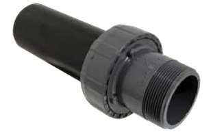 POOL360 | 2" Black HDPE x 1" MIPT Transition Union