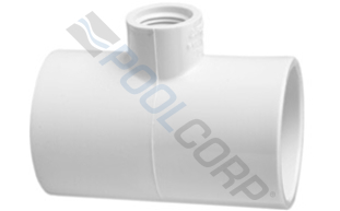 POOL360 | 2" x 2" x 1.5" White Slip x Slip x FPT SCH40 Reducing Tee