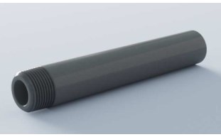 POOL360 | 2" x 12" Black Threaded Both Ends SCH 80 PVC Nipple