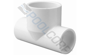 POOL360 | 1.5" x 2" White Slip x Slip x Slip SCH40 Bullhead Tee