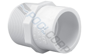 POOL360 | .75" x .5" White MPT x Slip SCH40 Reducing Male Adapter