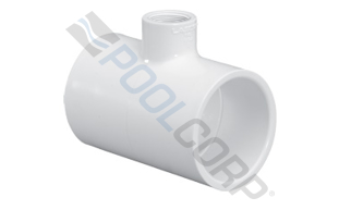 POOL360 | 2" x 2" x 1.25" White Slip x Slip x Slip SCH40 Reducer Tee