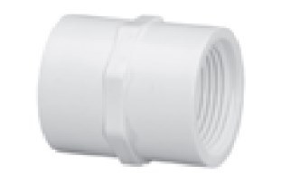 POOL360 | .75" x .5" White FPT x FPT SCH40 PVC Coupling