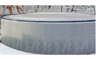 POOL360 | 18' x 34' Beaded Blue Metric Oval Winter Cover with Double Channel Coping
