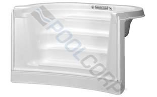POOL360 | 42" x 8' Thermoplastic French Curved Step with Braces White