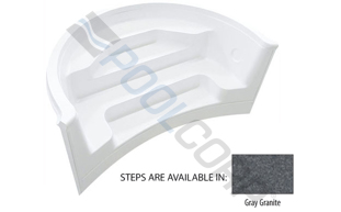 POOL360 | AF STEP ONLY GRY STEP 8' CURVE ROMAN CNTLV GRY