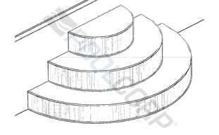 POOL360 | 42" 180 Degree 3-Tread Straight Wedding Cake Step Kit for In ...