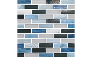 POOL360 | 1" x 3" Iridescent Glass Tile Positano Marina