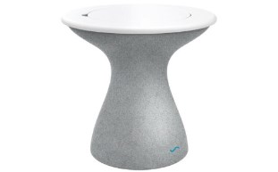 POOL360 | White Lid Granite Gray Base Autograph Tall Ice Bin Side Table