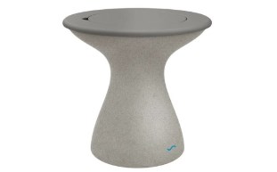 POOL360 | Gray Lid Sandstone Base Autograph Tall Ice Bin Side Table