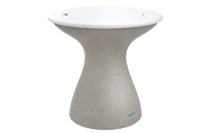 POOL360 | White Lid Sandstone Base Autograph Tall Ice Bin Side Table
