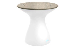 POOL360 | Wheat Lid White Base Autograph Tall Ice Bin Side Table