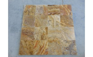 POOL360 | 3 cm x 6" x 12" Travertine Tumbled Paver Autumn Leaves